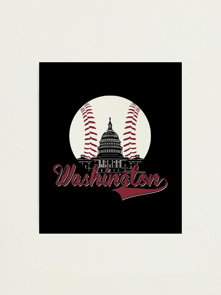 "Retro Washington DC Baseball National Mall Silhouette Sport Premium ...