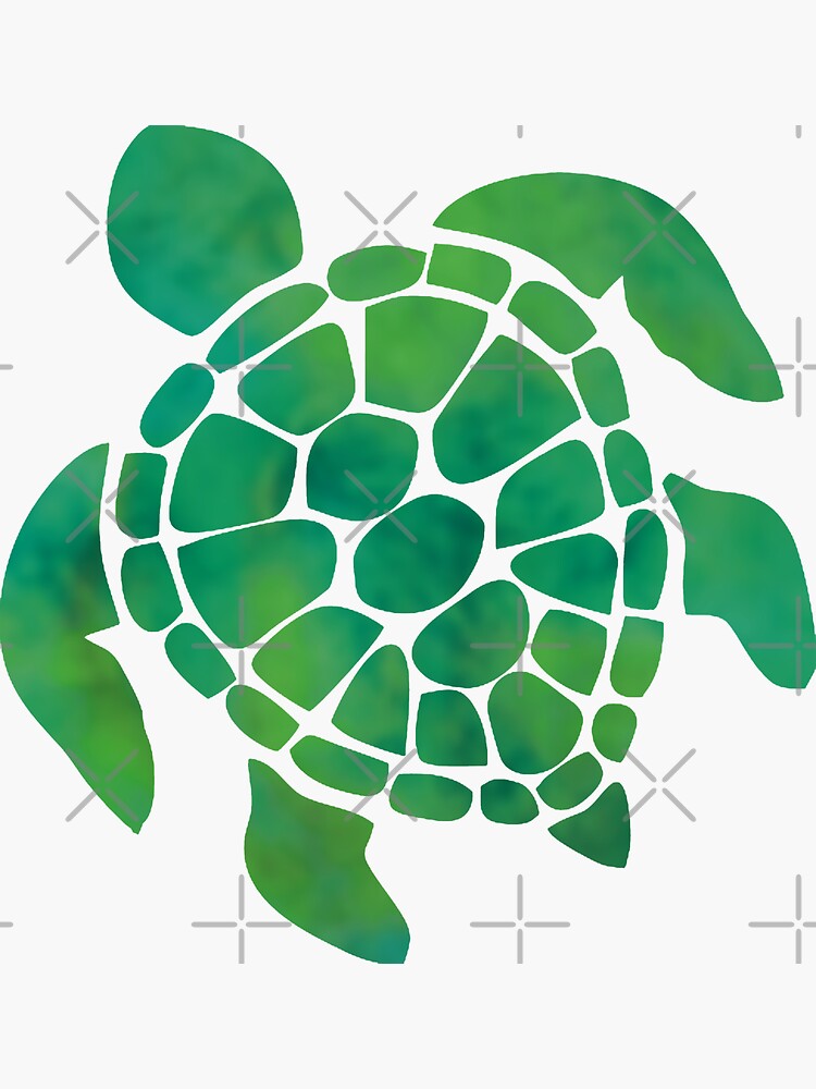 "Green Tropical Turtle" Sticker for Sale by mynameisliana | Redbubble