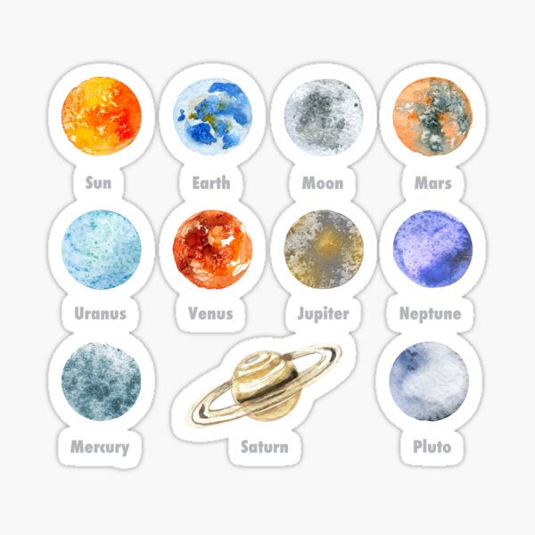 "Planets of The Solar System" Sticker for Sale by vladocar | Redbubble
