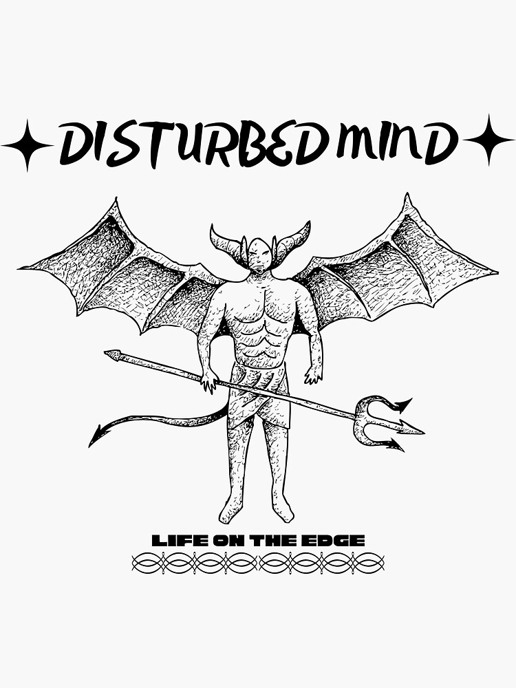 "Disturbed Mind demon, life on the edge" Sticker for Sale by Disturbed ...