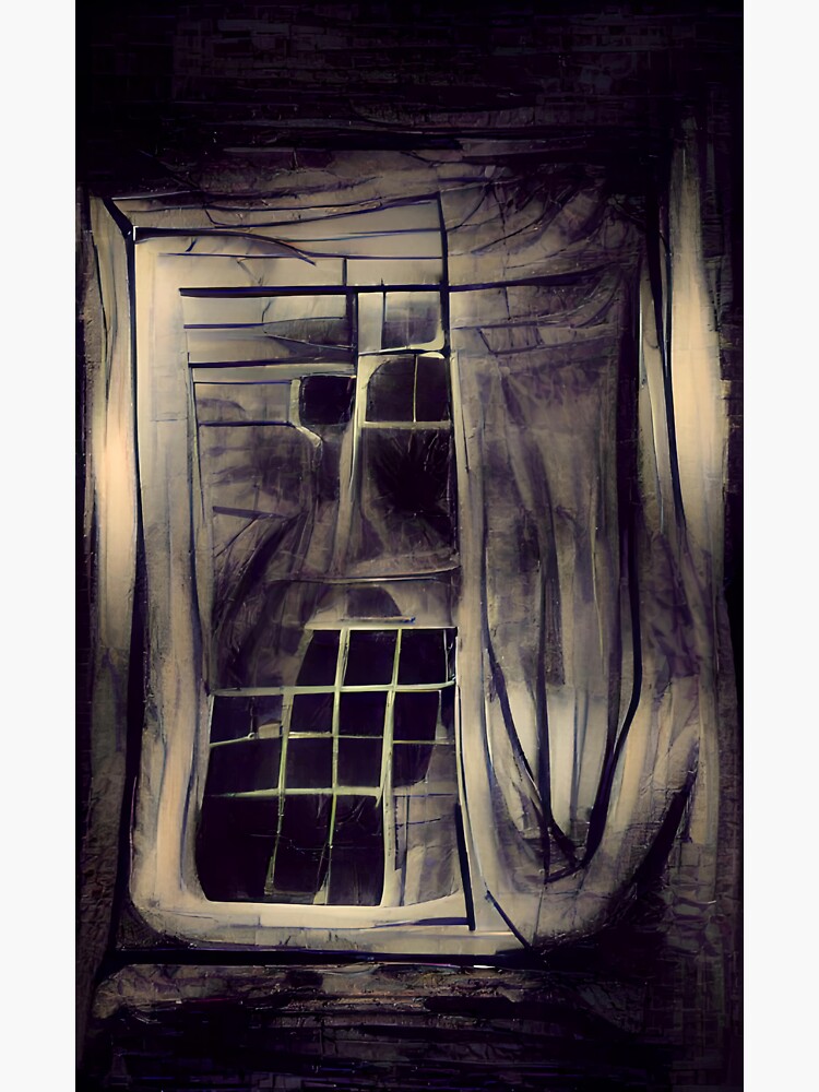"Ghostly Window Creepy Art" Sticker for Sale by CreepyKaleidopi | Redbubble