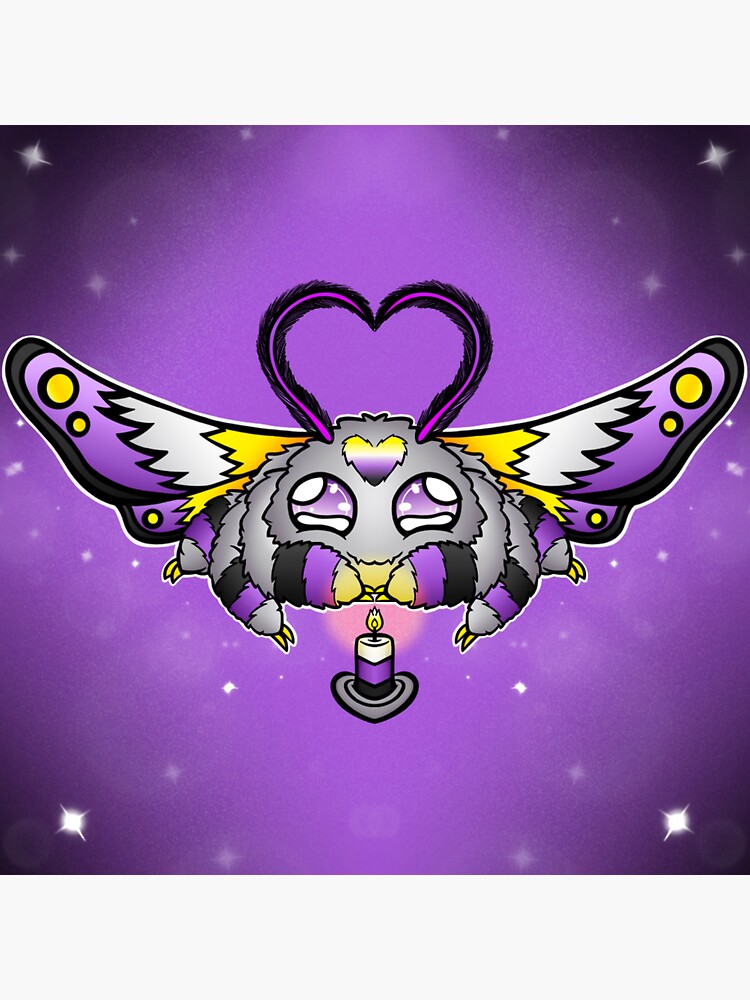"Nonbinary Pride Moth" Sticker for Sale by CuddleMuffinZ | Redbubble