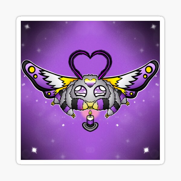 "Nonbinary Pride Moth" Sticker for Sale by CuddleMuffinZ | Redbubble