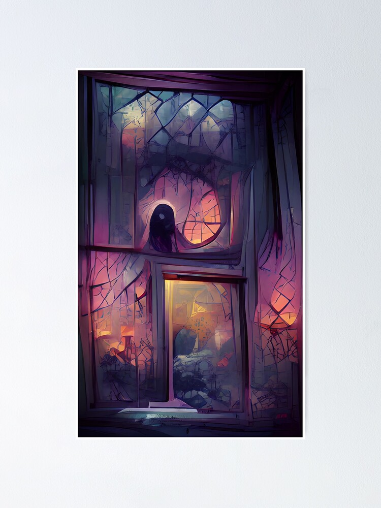 "Creature in Window Creepy Art" Poster for Sale by CreepyKaleidopi ...