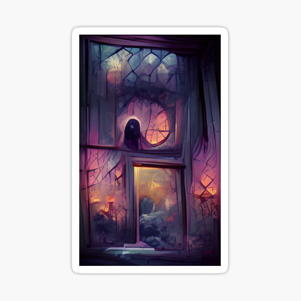 "Creature in Window Creepy Art" Sticker for Sale by CreepyKaleidopi ...