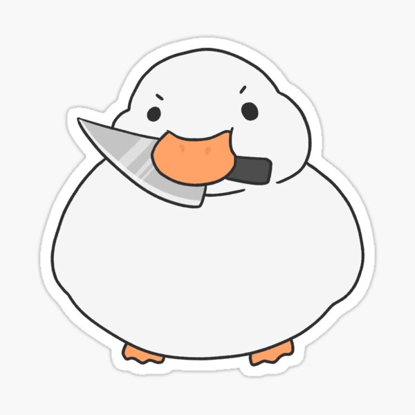 "Duck with a knife" Sticker for Sale by IcyBubblegum | Redbubble
