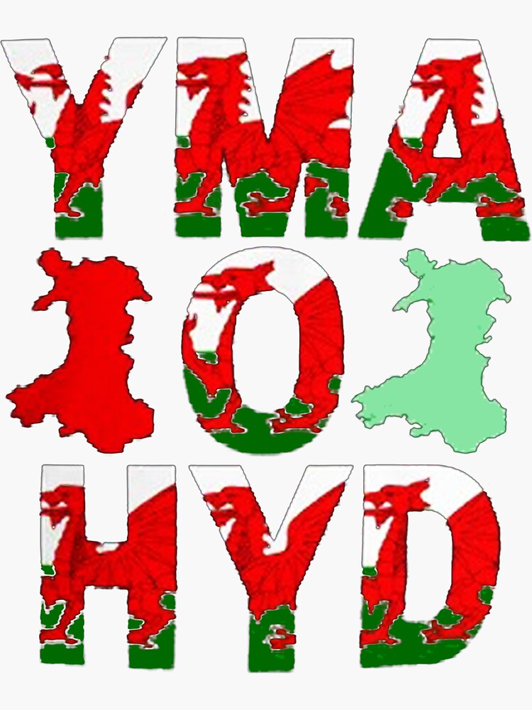 "Yma O Hyd welsh" Sticker for Sale by percentmc22 | Redbubble