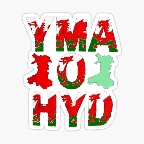 "Yma O Hyd welsh" Sticker for Sale by percentmc22 | Redbubble