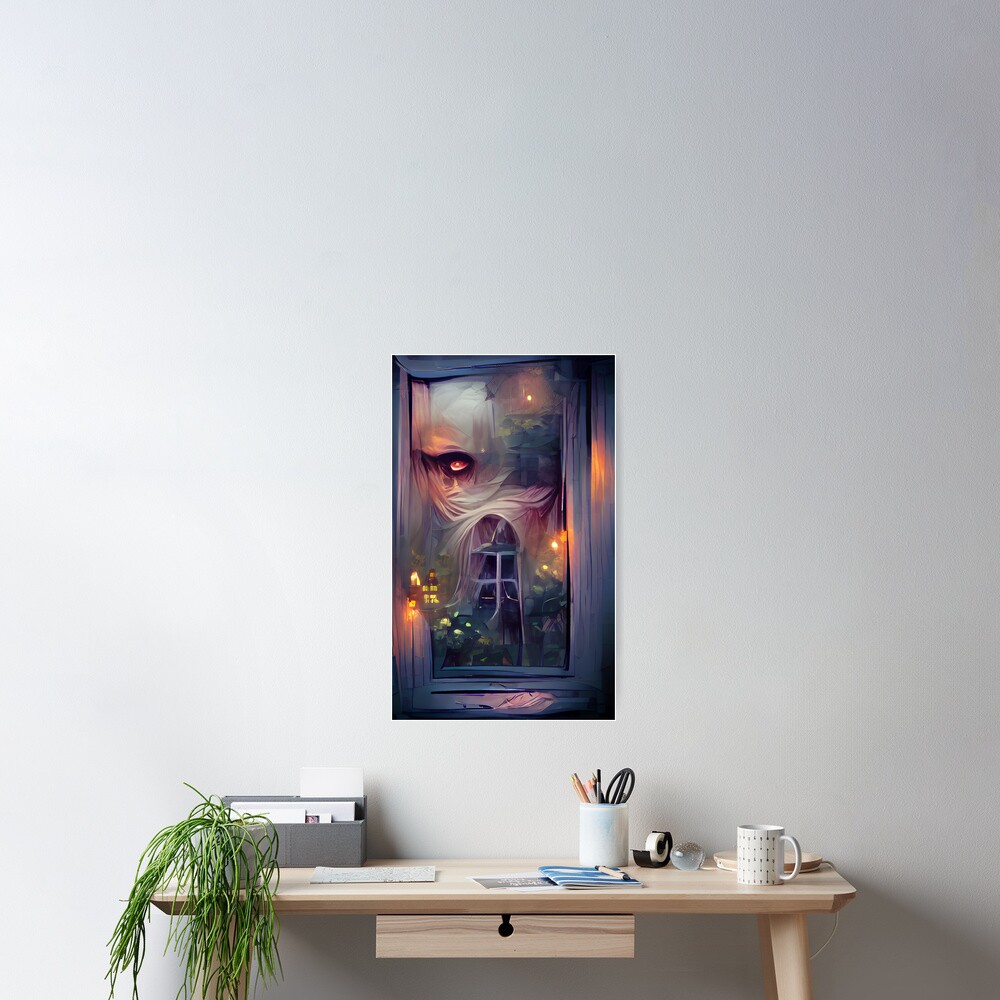 "Ghost Window Creepy Art" Poster for Sale by CreepyKaleidopi | Redbubble