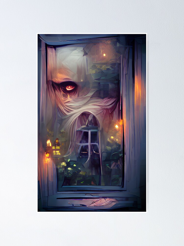 "Ghost Window Creepy Art" Poster for Sale by CreepyKaleidopi | Redbubble