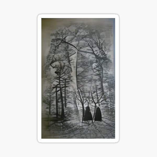 "Moonlight Ritual Abstract Creepy Art" Sticker for Sale by ...