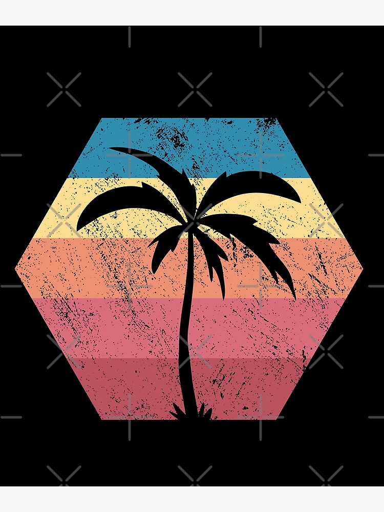 "Palm Tree Retro Sunset" Poster for Sale by DerSenat | Redbubble