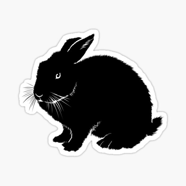 "Black rabbit" Sticker by fourretout | Redbubble