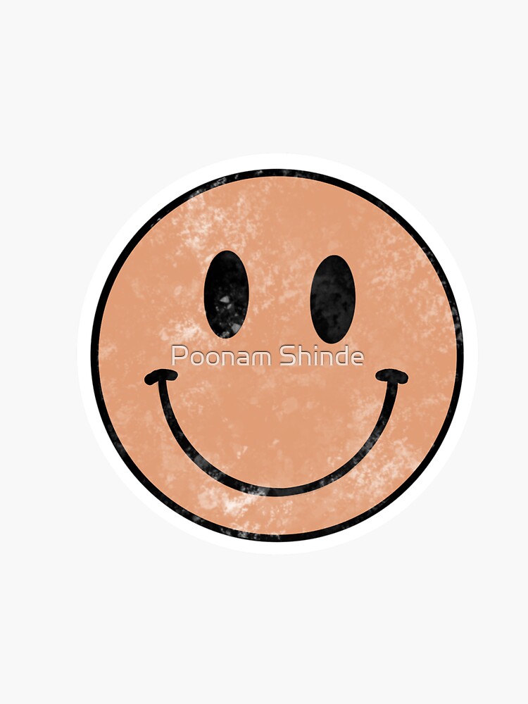 "Minimal Smiley Beige Black" Sticker for Sale by Merakicreats555 ...