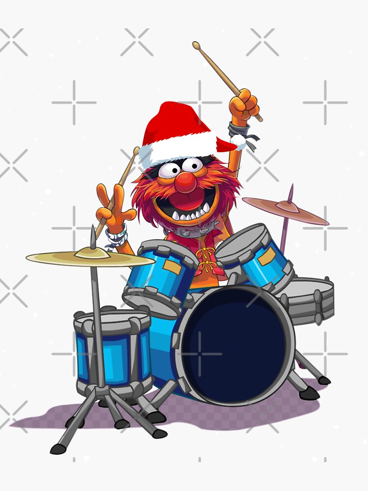 "Christmas Muppet Animal Drummer" Sticker for Sale by Evie-MaeWard ...