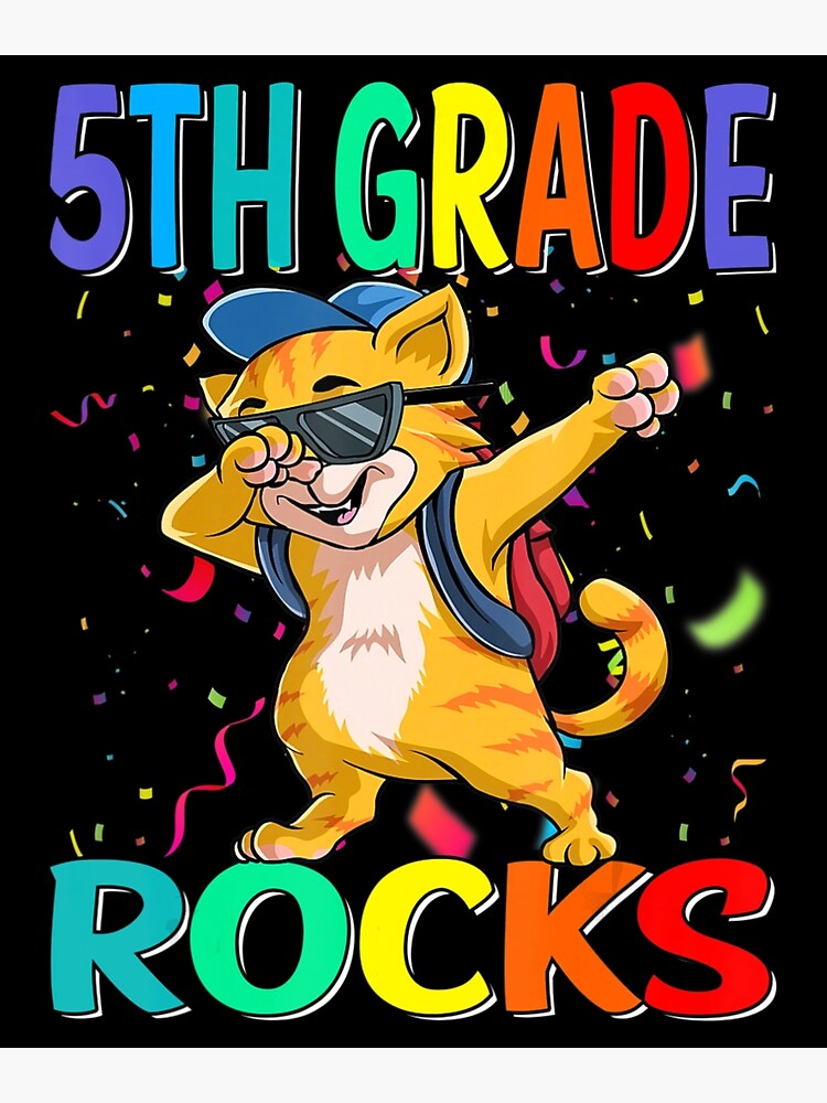 "5Th Grade Rocks Cat Back To School" Poster for Sale by WonAhn | Redbubble