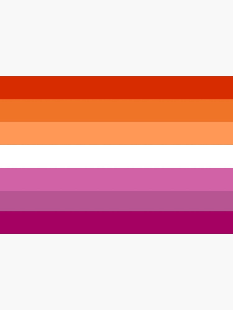 "Orange - Magenta Lines Lesbian Pride Flag Butch Femme Pride" Sticker ...