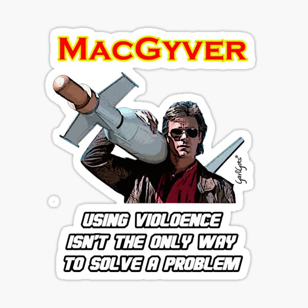 "Every Journeys Bind MacGyver" Sticker for Sale by claramariea | Redbubble
