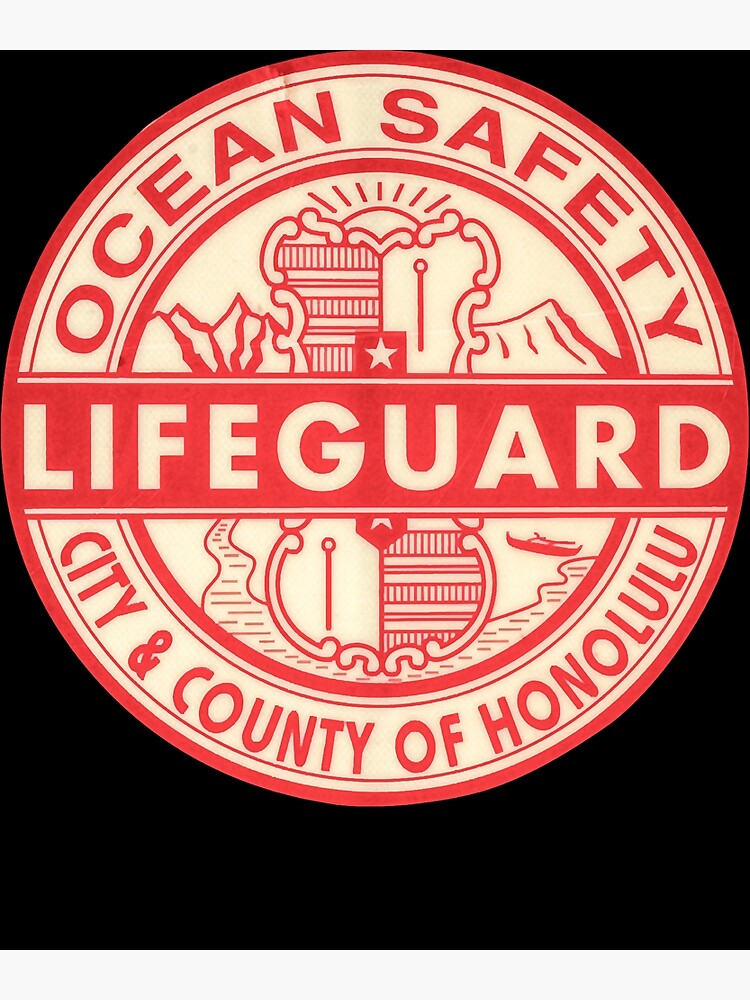 "Hawaii Lifeguard Logo red ocean safety" Poster for Sale by ...