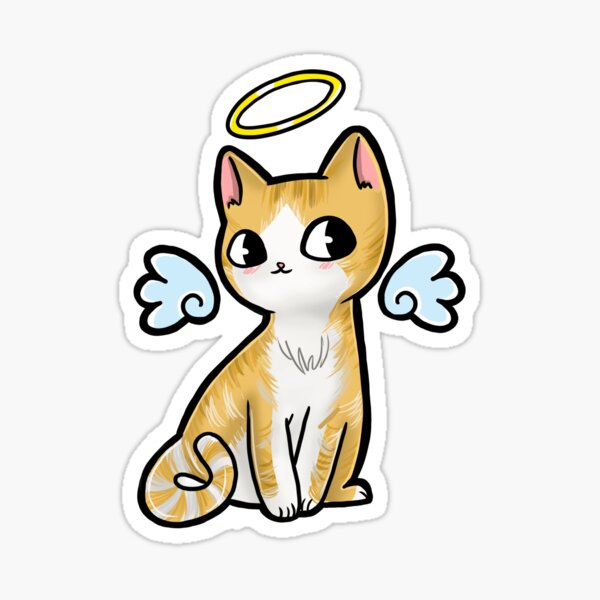 "Kawaii Angel Cat" Sticker for Sale by maddisonlea | Redbubble