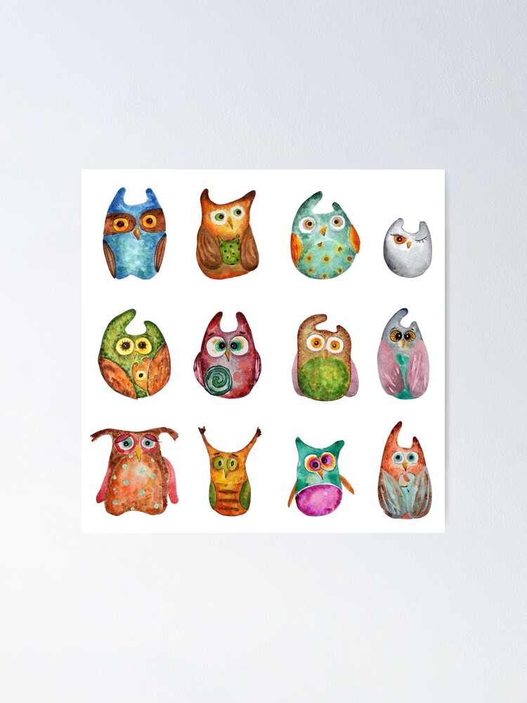 "Funny Owls" Poster for Sale by alamuk96 | Redbubble