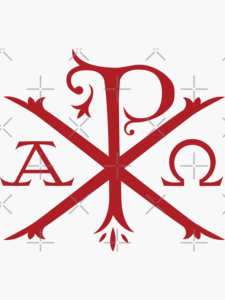 "Chi Rho and Alpha Omega" Sticker for Sale by Beltschazar | Redbubble