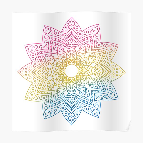 "Mandala Subtle Abstract Pan Pride Flag Pink Blue" Poster for Sale by ...