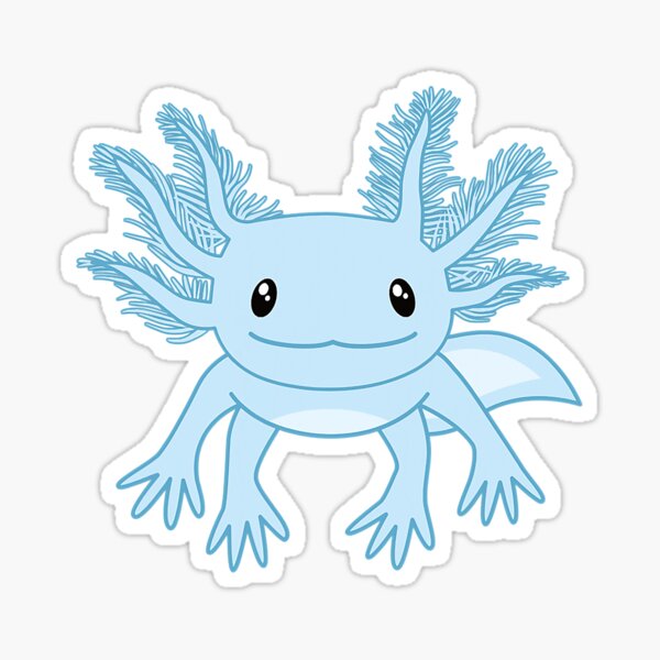 "Blue Kawaii Axolotl Cute" Sticker for Sale by xmjajd | Redbubble