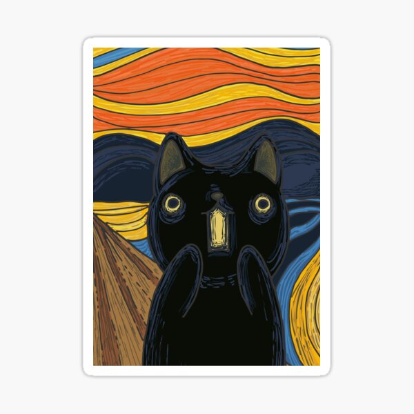 "The Scream Meow Best Design For Cats Lover" Sticker for Sale by NAJRAN ...