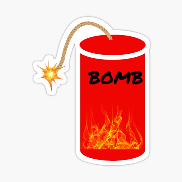 "cases, bottles, masks, buttons, with firecrackers" Sticker for Sale by ...