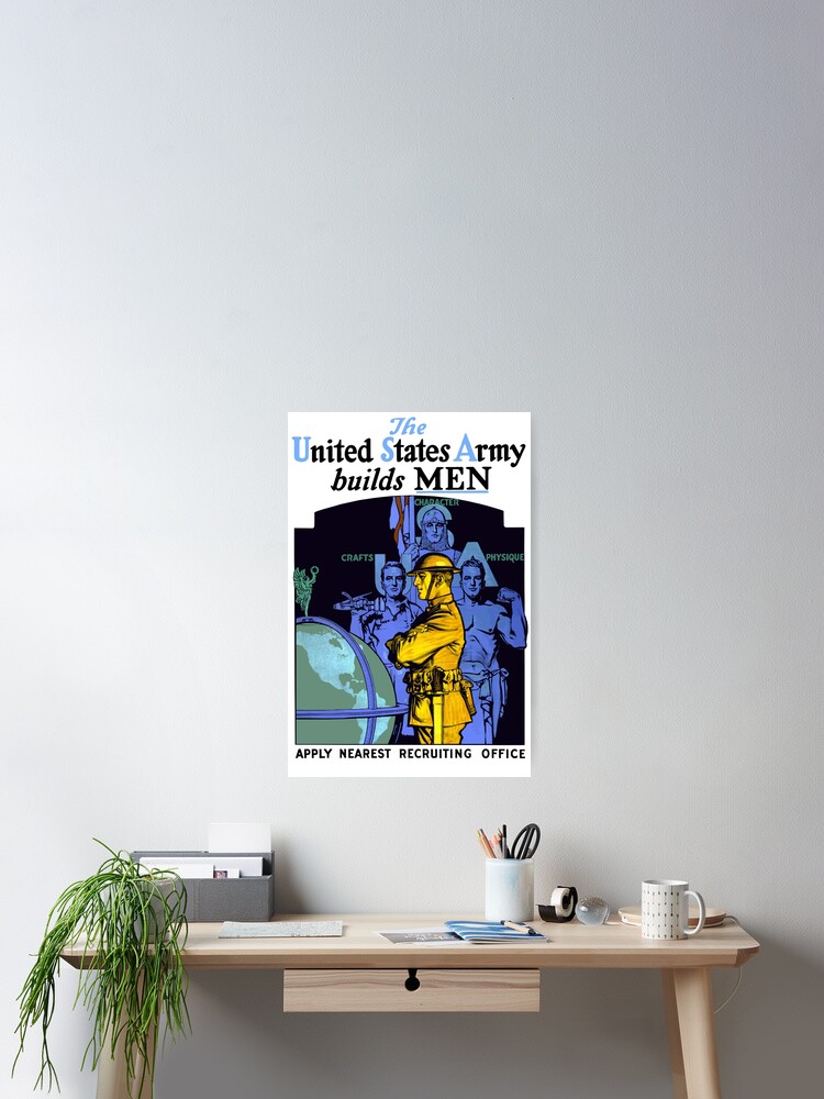 "The Army Builds Men -- WWI Recruiting " Poster for Sale by ...