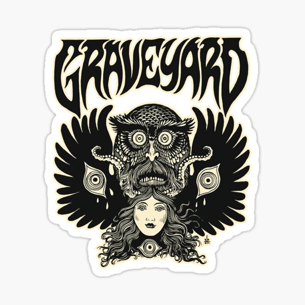 "Active Famous In Music World Best Graveyard Band Art Vintage" Sticker ...