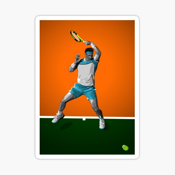 "Rafa Nadal Tennis Artwork Sticker" Sticker for Sale by gloria1os ...