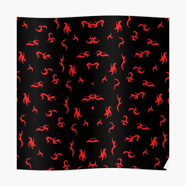 "Cute Simple Little Red Fire Flames" Poster for Sale by adoredigitals ...