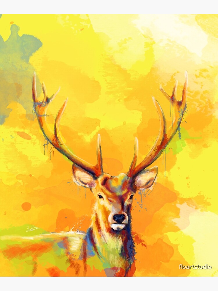 "Forest King - Deer painting, deer illustration, colorful painting ...