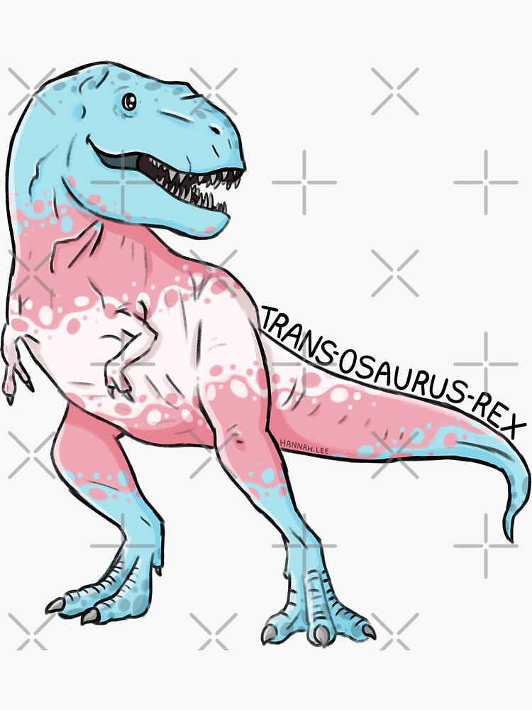 "Trans-osaurus Rex (outline)" Sticker for Sale by PinkRhino24 | Redbubble