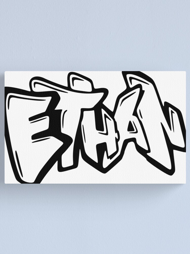 "Ethan - Graffiti Name Design" Canvas Print for Sale by NameThatShirt ...