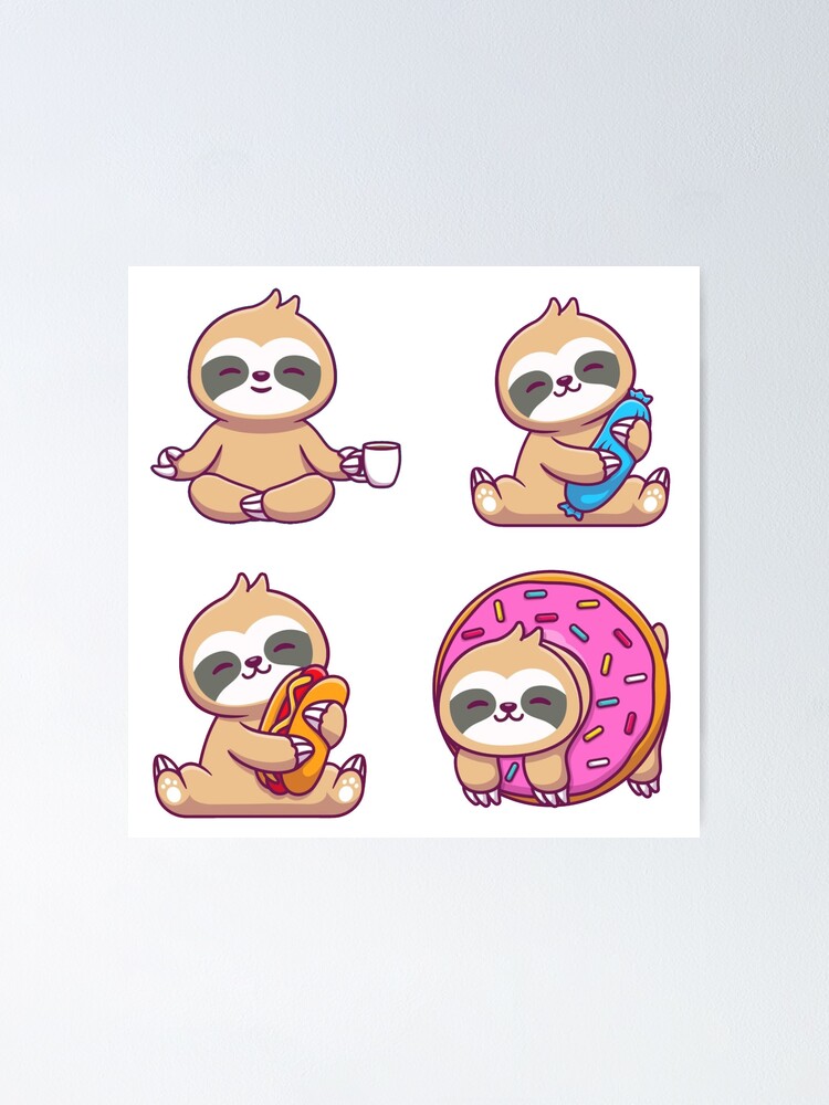"very cute sloth " Poster for Sale by MethukaT | Redbubble