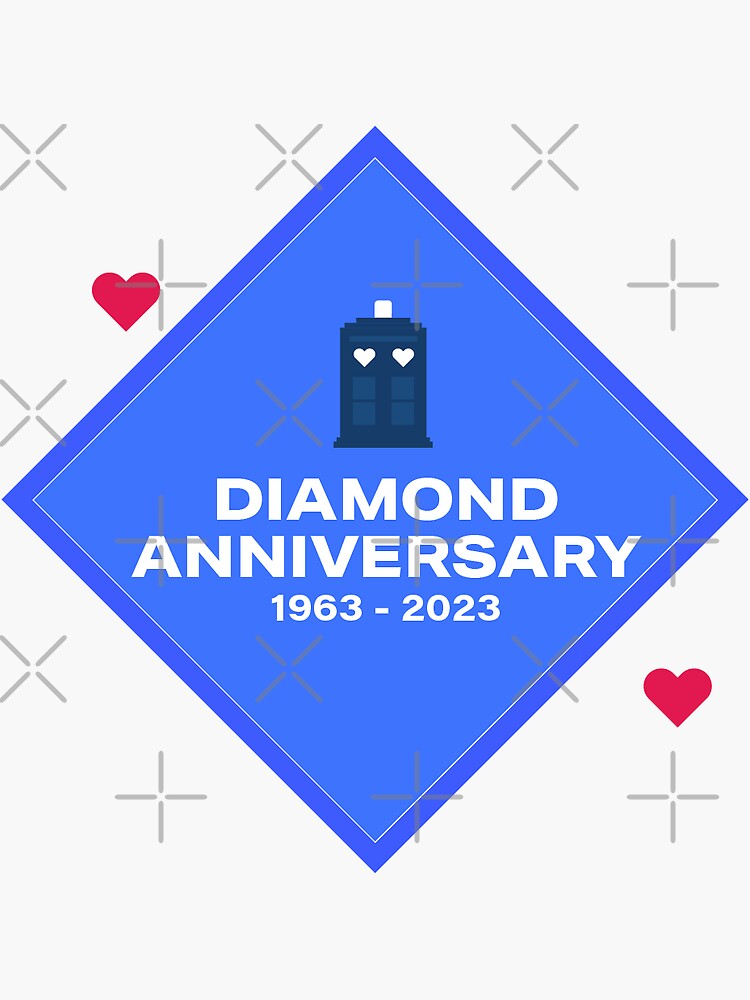 "Dr Who 60th Diamond Anniversary Blue Box Emblem" Sticker for Sale by ...