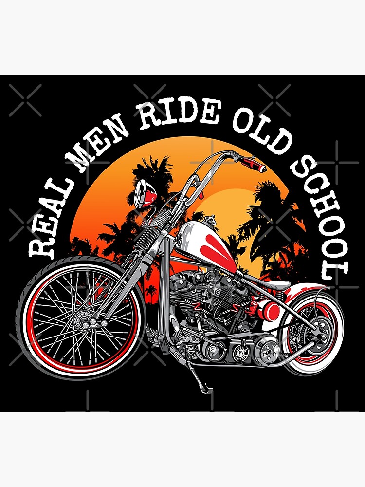 "Real men ride old school, biker quotes, vintage motorcycle ...