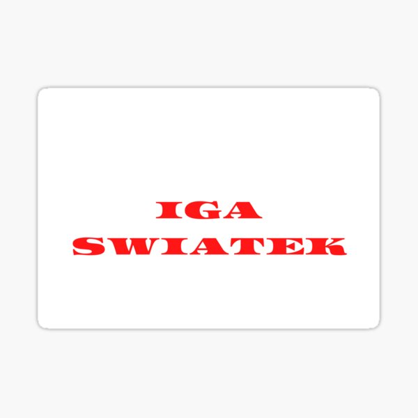 "Iga swiatek" Sticker for Sale by Adelleshop | Redbubble