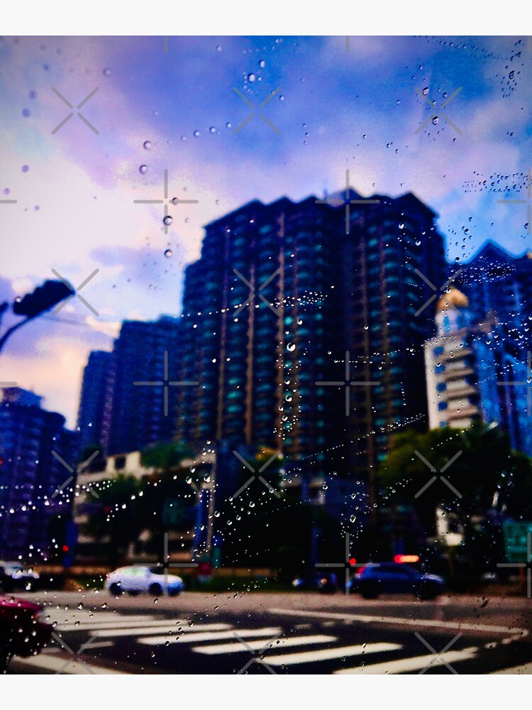 "Aesthetic Blue Raindrop Building" Sticker for Sale by r3dh35rtd3s1gn ...