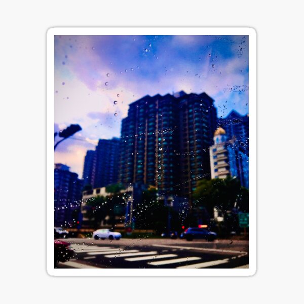 "Aesthetic Blue Raindrop Building" Sticker for Sale by r3dh35rtd3s1gn ...