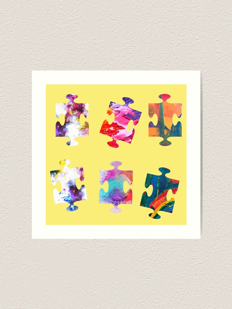 "Paint in puzzle pieces, sticker pack" Art Print for Sale by beskrajem ...