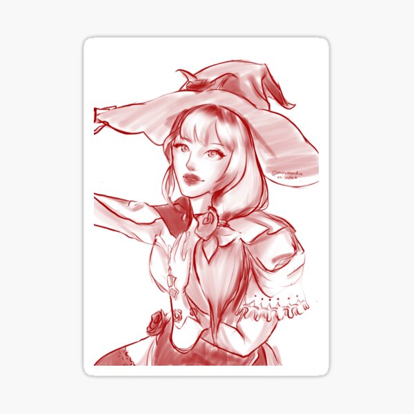 "Lisa Genshin Impact sketch" Sticker for Sale by mokelandia | Redbubble