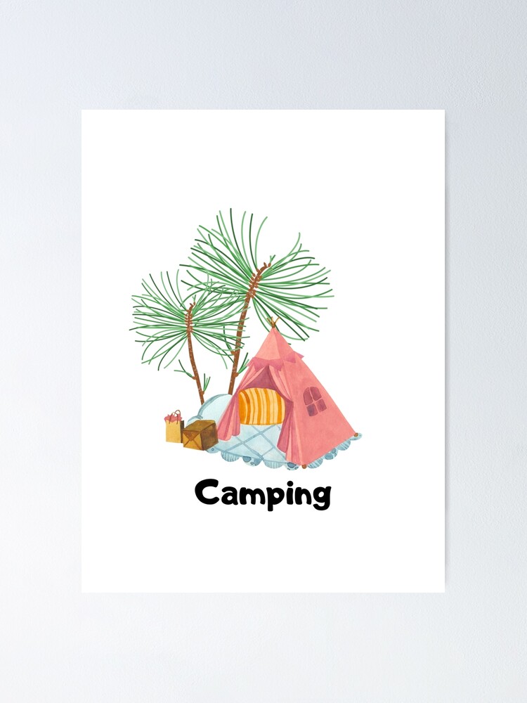 "Camping tents under pine trees France tent camp" Poster for Sale by ...