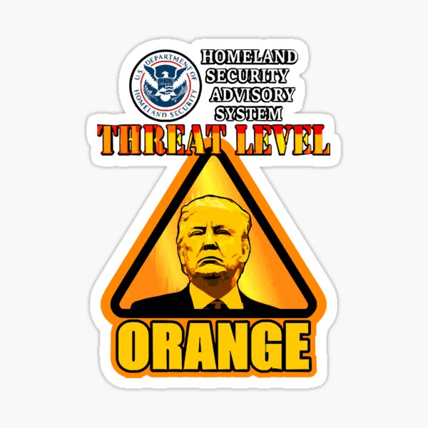 " Threat Level Orange " Sticker for Sale by evajewfsharon | Redbubble