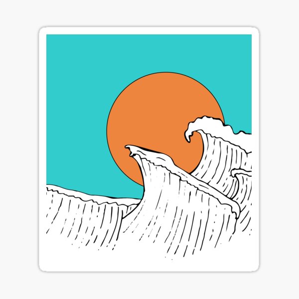 "WAVE TSUNAMI - wave illustration" Sticker for Sale by Lome-art | Redbubble