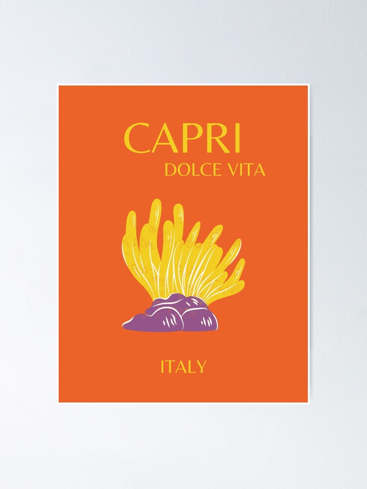 "Capri, Italy, Travel, Preppy, Orange" Poster for Sale by kyramiller106 ...