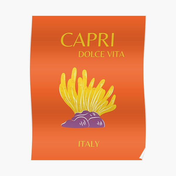 "Capri, Italy, Travel, Preppy, Orange" Poster for Sale by kyramiller106 ...